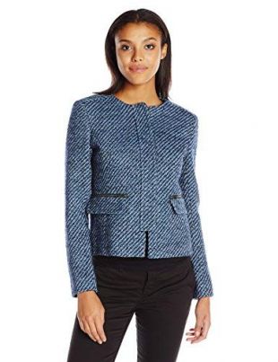 Helene Berman - Women's Tweed Concealed Front Jacket