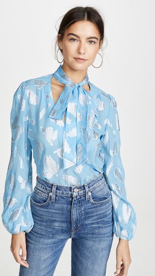 Rixo - Blue Print Blouse