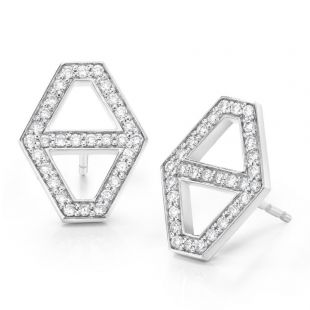 Walters Faith - Keynes Hexagon Diamond Stud Earrings