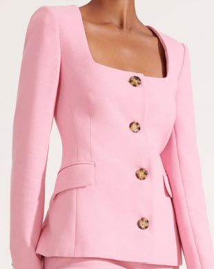 Veronica Beard - Pink Collarless Jacket
