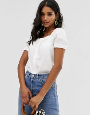 Asos - Square Neck Top White