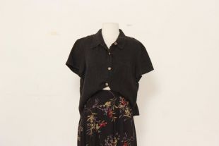 OldBlessing - Ash Black Linen Button Up Shirt / Moyen