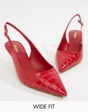 dune - Red Wide Fit Heels