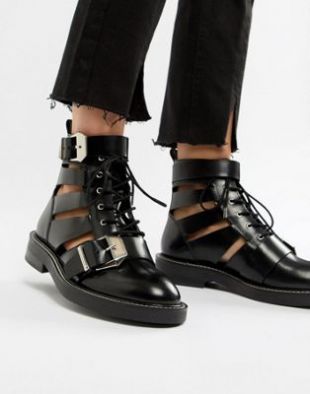 Asos - leather cut out boots