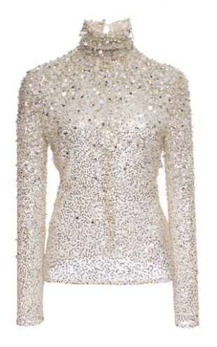 Valentino Garavani - Sequin Embellished Tulle Turtleneck