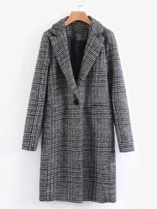 Shein - Plaid Coat