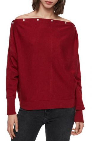 Allsaints - Red Button Sweater