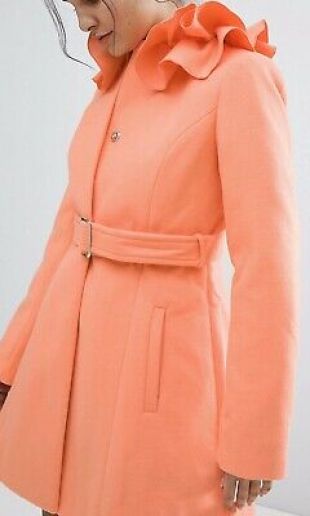 Asos - Ruffle Neck Skater Coat