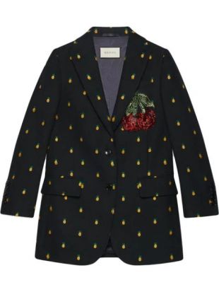 Gucci - Black Embroidered Wool Jacket