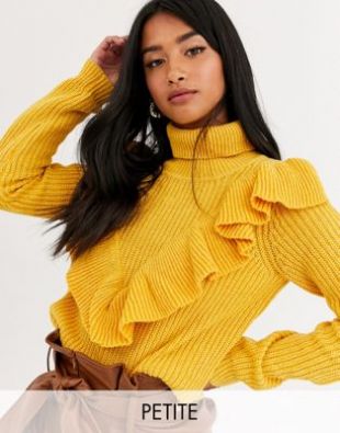 Asos - Glamorous Petite sweater with ruffle detail in chunky knit | ASOS