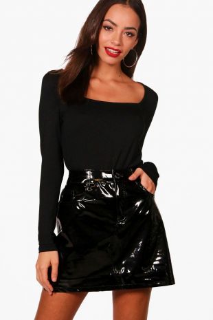 Boohoo - Basic Square Neck Long Sleeve Top