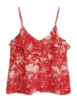 Lucky Brand - Floral Silk Ruffle Cami