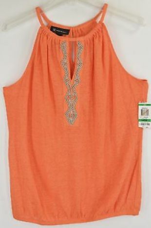 INC International Concepts - INC Beaded Ruched Keyhole Knit Top Womens ...