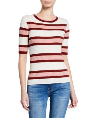 Frame - Stripe Ribbed Sweater