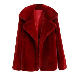 amiley - Red Faux Fur Coat