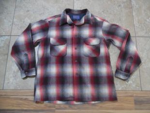 pendleton - vintage Pendleton Shadow Plaid Loop Collar Wool Flannel ...