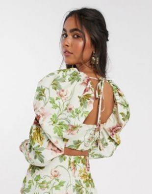 ASOS EDITION - Puff Sleeve Floral Top