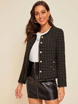 Shein - Tweed Jack­et