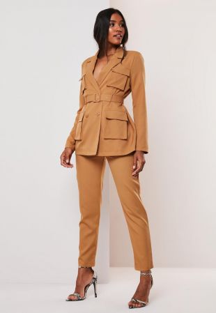 Missguided - Camel Utility Pocket Blazer
