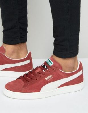 Puma - Puma Baskets en daim Classic + Rouge 35263475 at asos.com