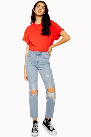 Topshop - Destroy Rip Straight Jeans