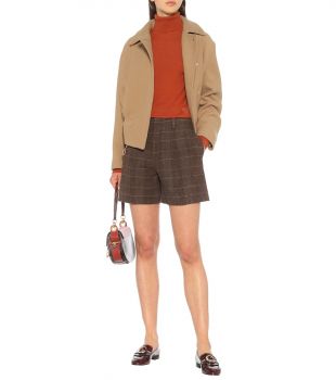 Chloé - High-rise checked wool shorts