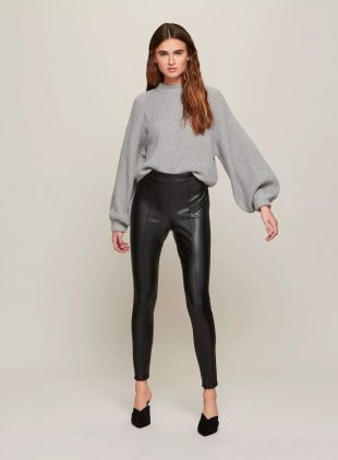 Miss Selfridge - Black PU Stretch Leggings