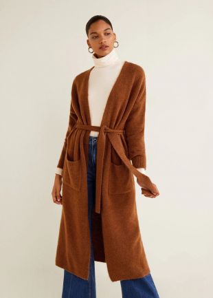 Mango - Bow Long Cardigan