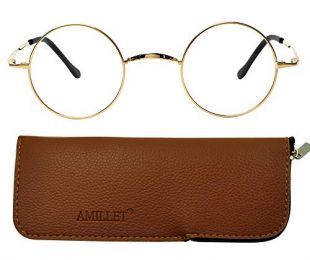 amillet - Amillet 42mm Retro Round Titanium Prescription Eyeglass ...