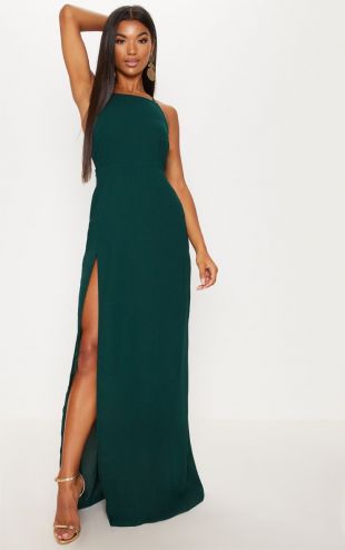 prettylittlething - Green Strappy Maxi Dress