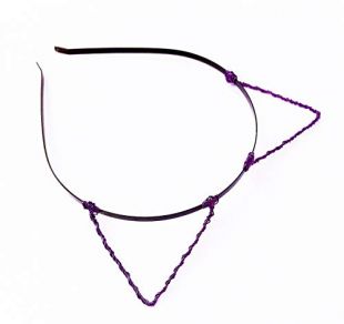 scarlet tiaras - Purple Wire Cat Ears Headband, Metallic Kitty Cat Ears ...