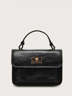Shein - Black Leather Bag