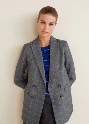 Mango - Check Structured Blazer
