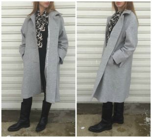 LOVANT - Women Raglan Sleeves Grey Coat with Pockets / Loose Lined Cape ...