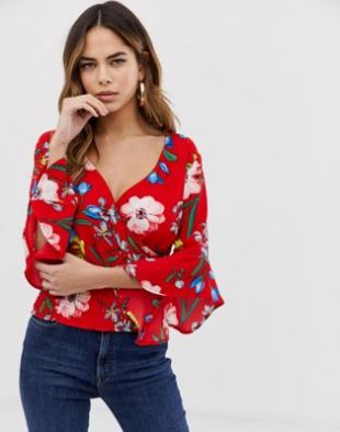 AX Paris - AX Paris - Top cache-cœur à fleurs | ASOS