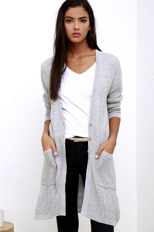 Obey - Long Cardigan Grey