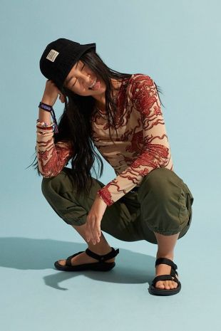 UO - Dragon Print Mesh Top