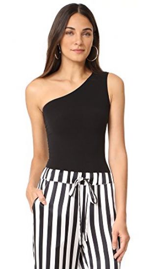 commando - commando Women's Ballet One Shoulder Thong Bodysuit, Black ...