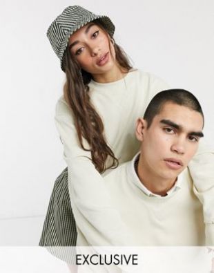 Collusion - COLLUSION Unisex sweatshirt in ecru | ASOS
