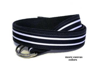 BelleAndBuckle - Blue Striped Belt / Navy Blue Canvas Belt / Blue ...