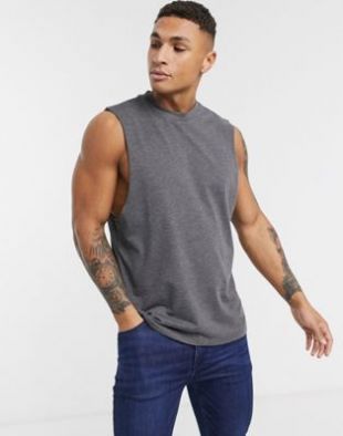 Asos - ASOS DESIGN relaxed sleeveless t-shirt with dropped armhole in ...