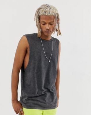 Asos - ASOS DESIGN relaxed sleeveless t-shirt with dropped armhole in ...