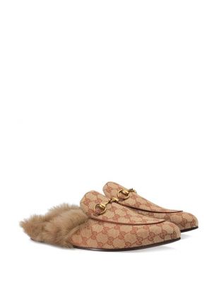Gucci - Gucci Mules Princetown En Toile GG - Farfetch