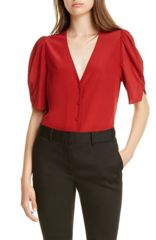 Frame - Red Silk Top