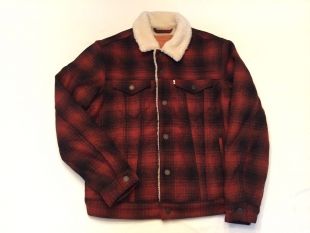 Levi's® - Levi's Sherpa Lined Wool Blend Plaid Jacket Burnt Red/Black ...