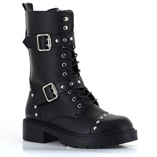 Seven7 - Studded Buckle Strap Combat Boots