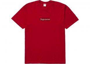 Supreme - Supreme Swarovski Box Logo Tee Red