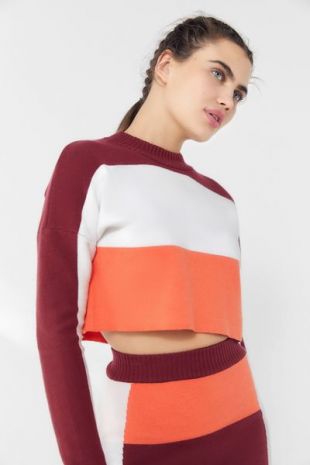 Urban Outfitters - Colorblock Cropped Sweater