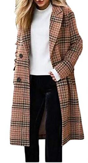 uuyuk women - Check Wool-Blend Coat