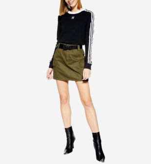 Topshop - Jupe en denim style militaire - Topshop - Galeries Lafayette